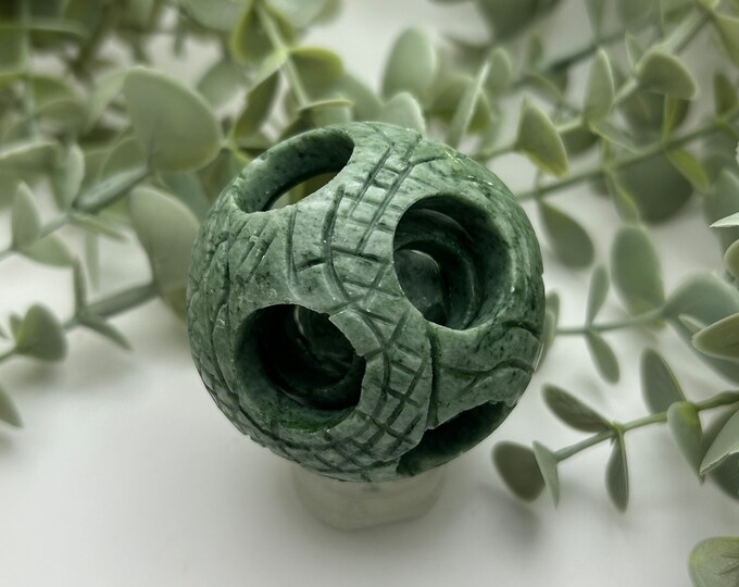 Jade Puzzle Ball // Sphere // Crystal // Orb //healing// Natural ...