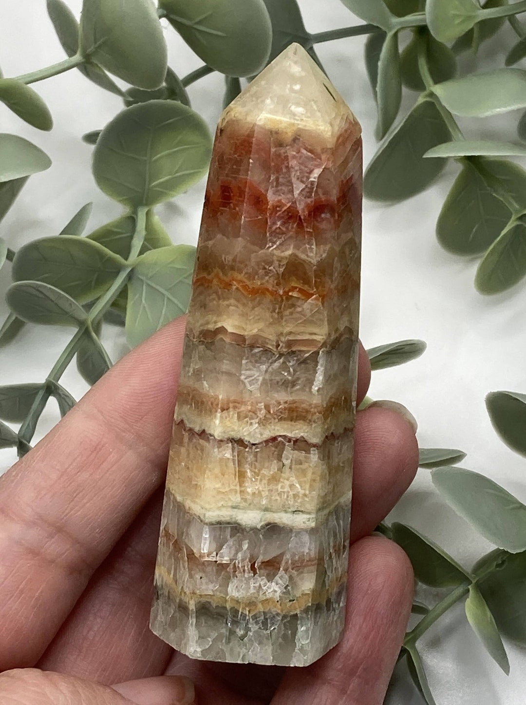 Tri-color Calcite Towers // Dali Jasper // Rainbow Calcite Crystal ...