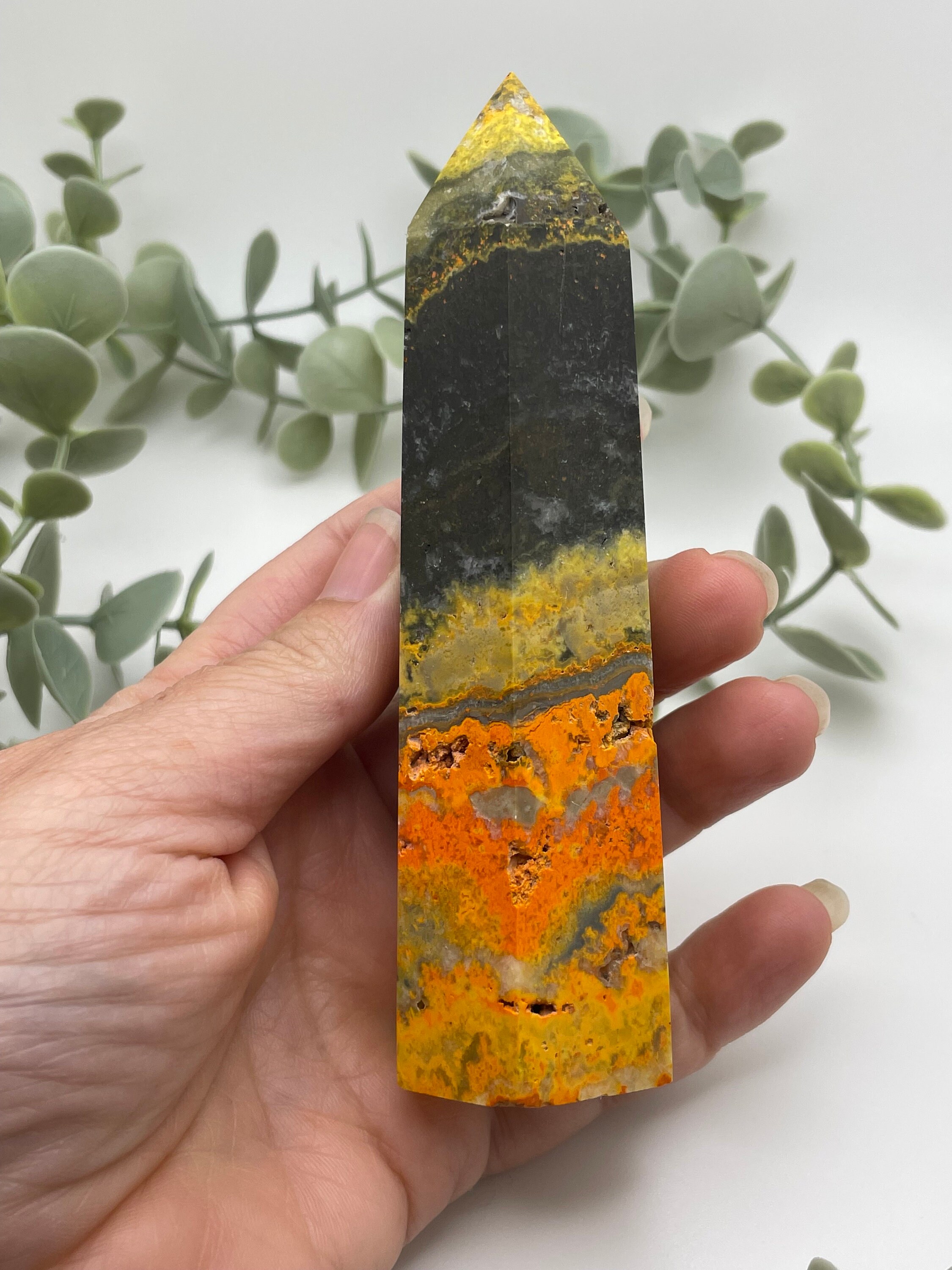 4.9 Bumble Bee Jasper Tower // Points // Generators // - Etsy
