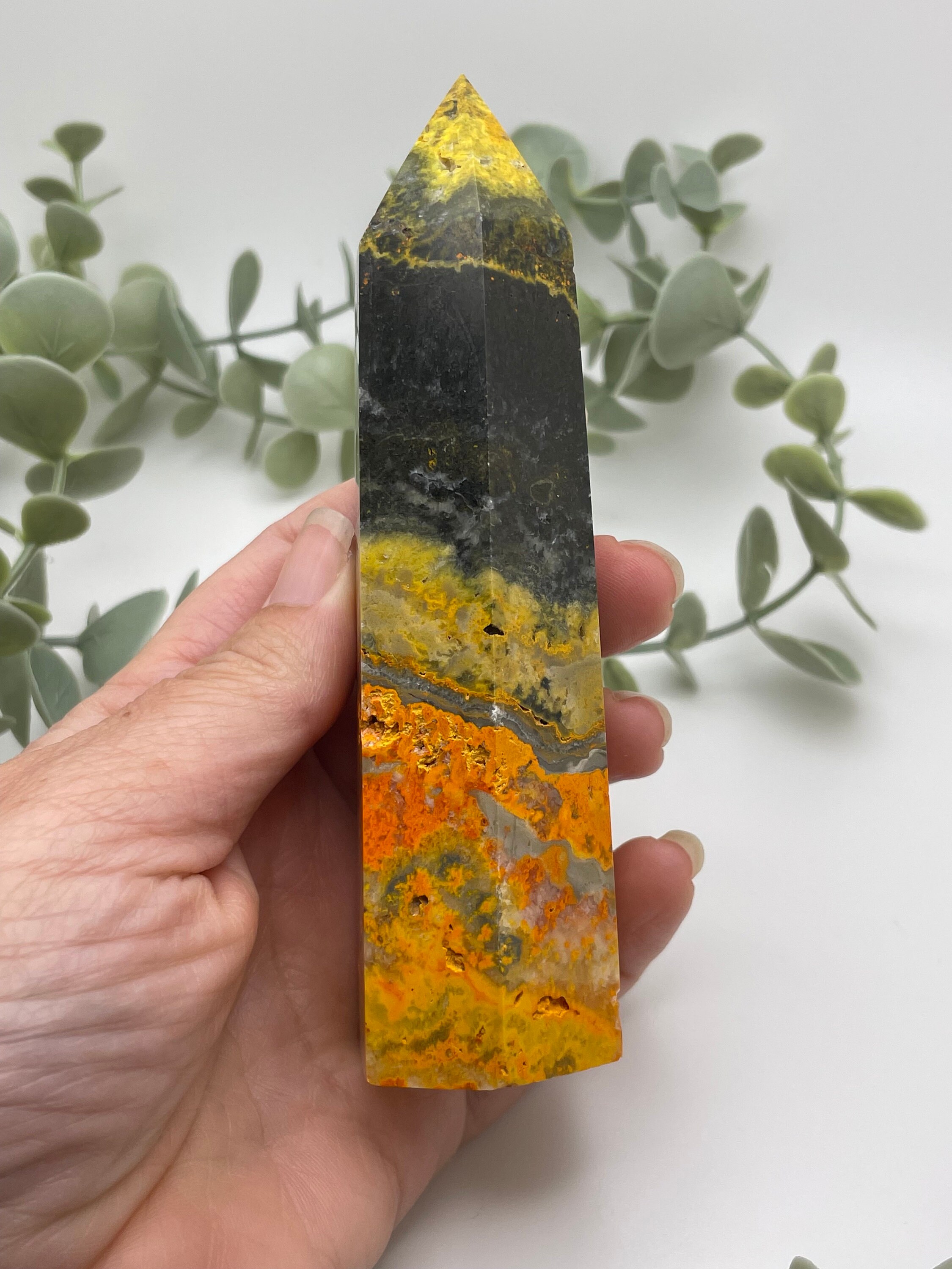 4.9 Bumble Bee Jasper Tower // Points // Generators // - Etsy