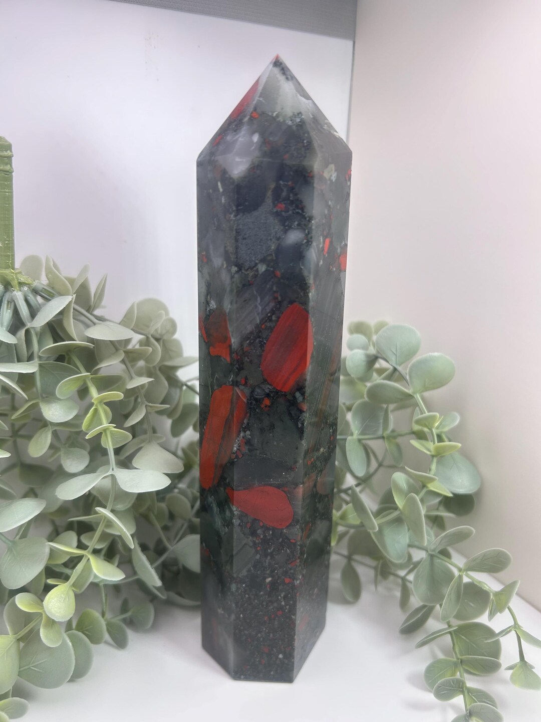 8.8" Large Bloodstone Tower With Pyrite // Points // Generators ...