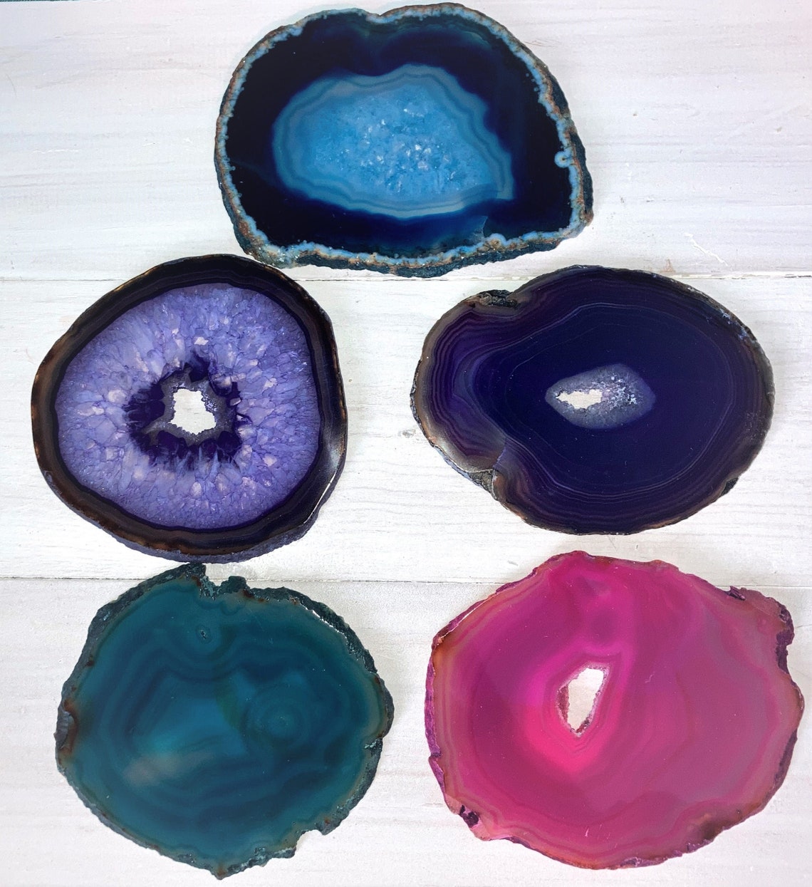 Geode Slices Geode Slab With Druzy Crystals Agate | Etsy