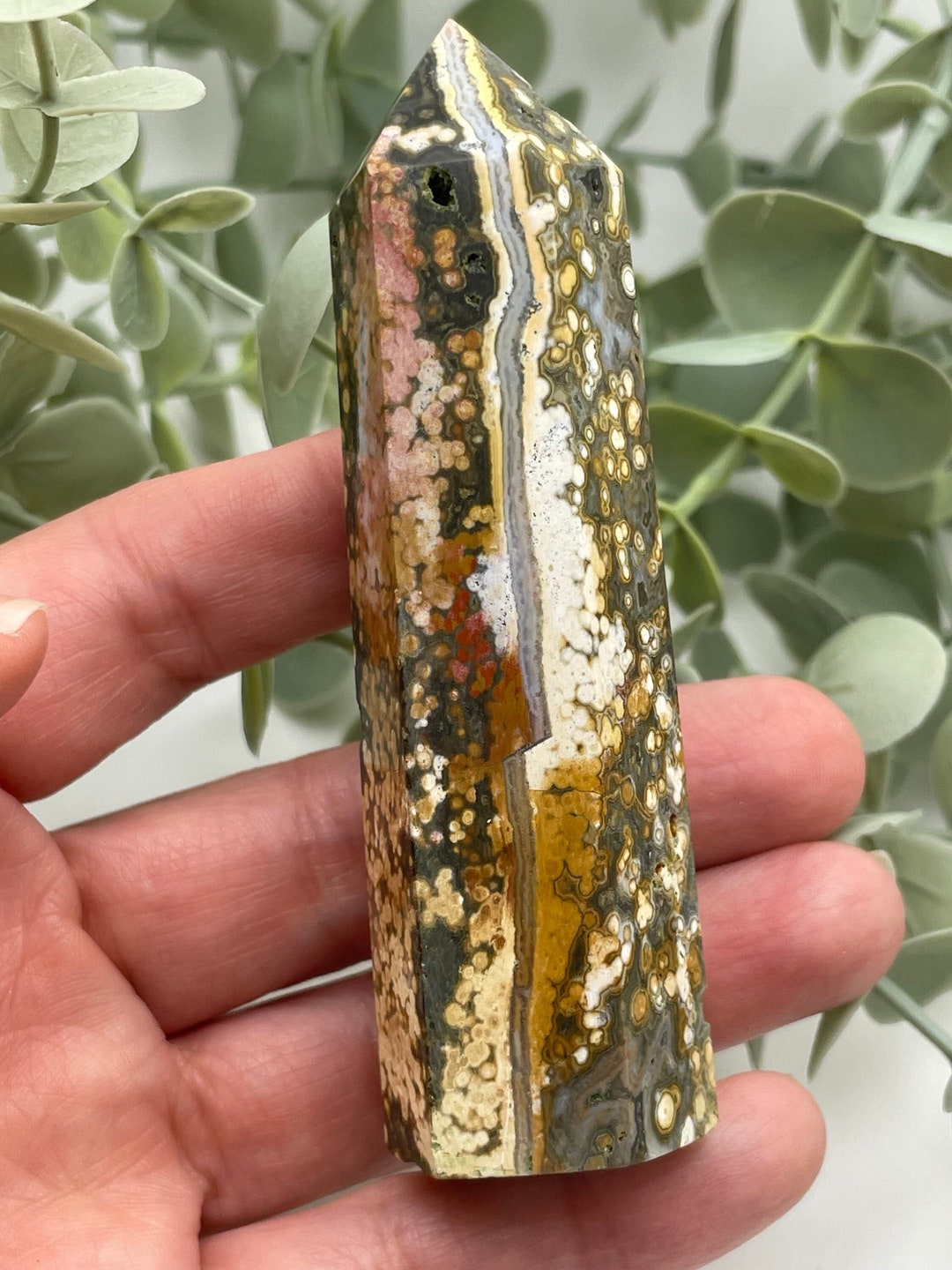 Orbicular Ocean Jasper Tower // Sea Jasper // Points // Generators ...