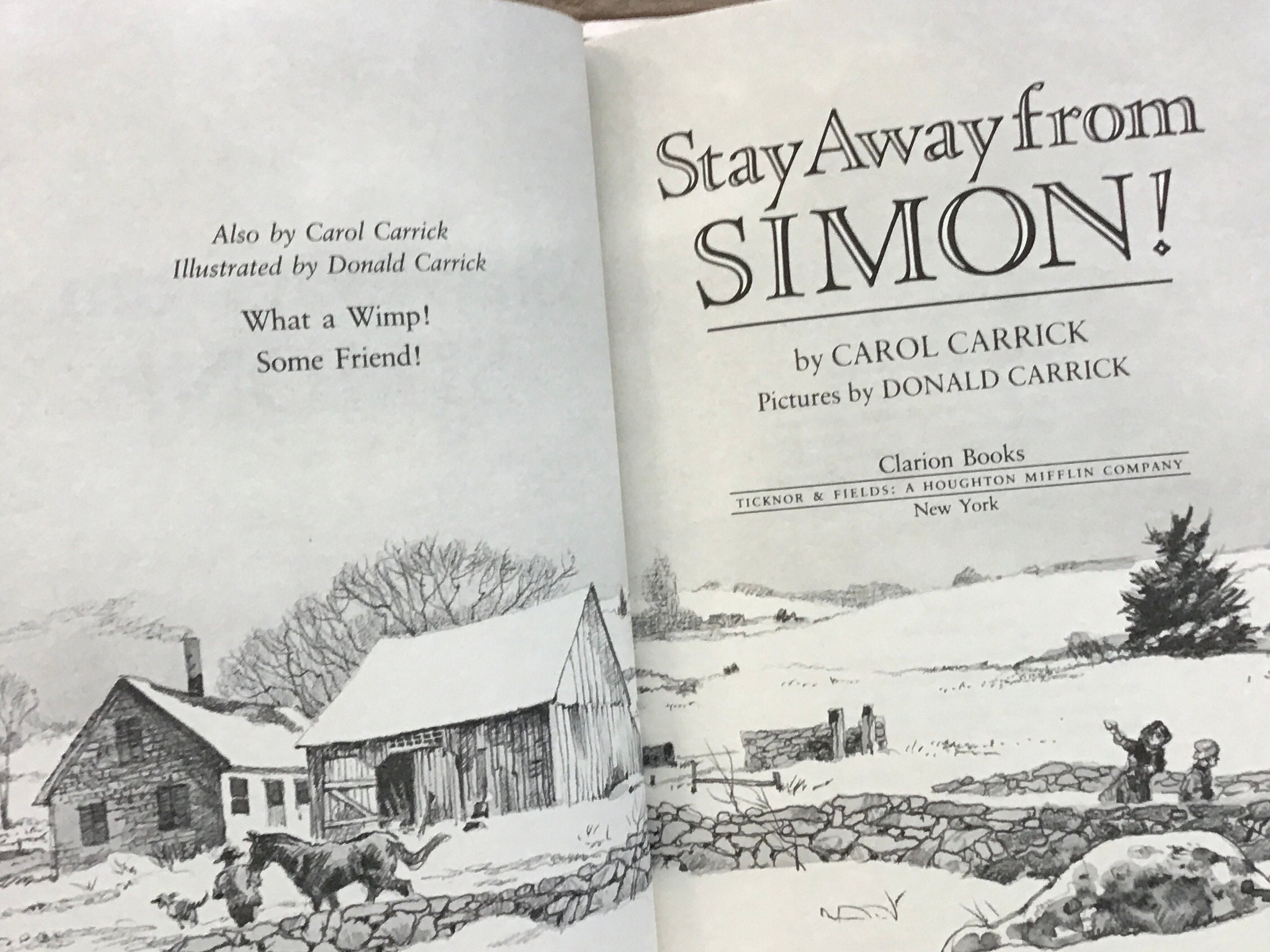 Inscribed Book : Stay Away From Simon by Carol - Etsy