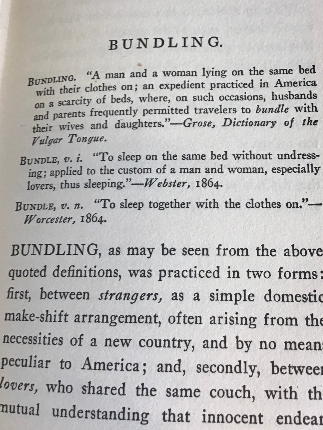 Hardcover Book " Bundling : Its Origin, Progress and Decline in America ...