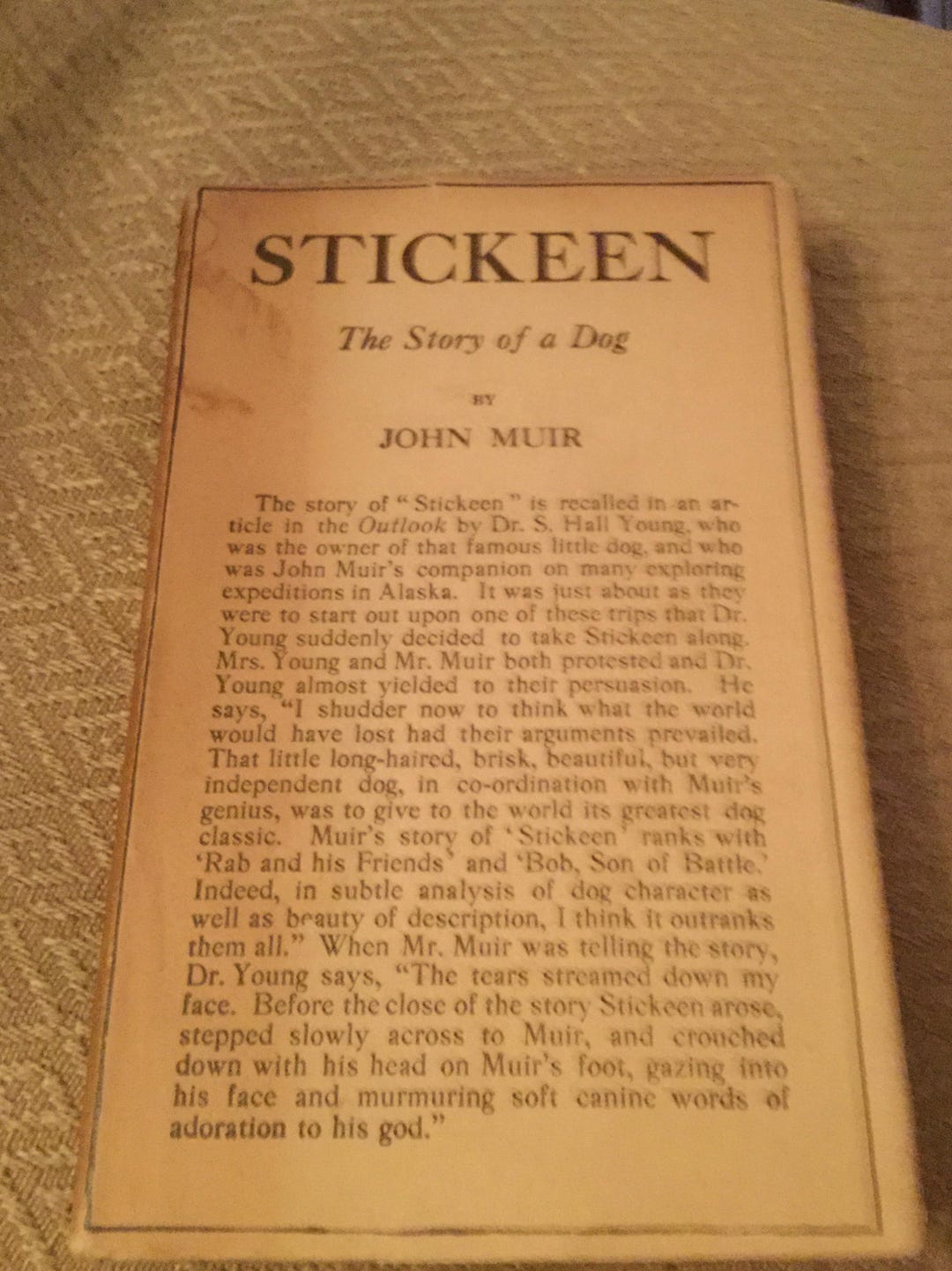 1927 Hardcover " Stickeen " by John Muir - Etsy