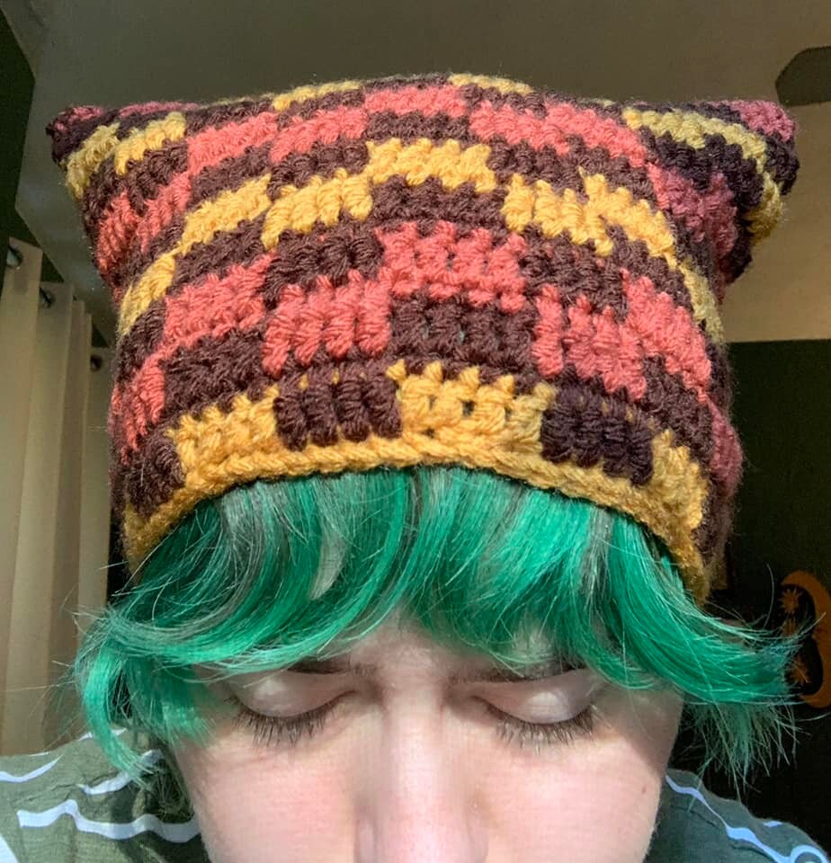 Checkered Cat Hat Crochet Pattern - Etsy
