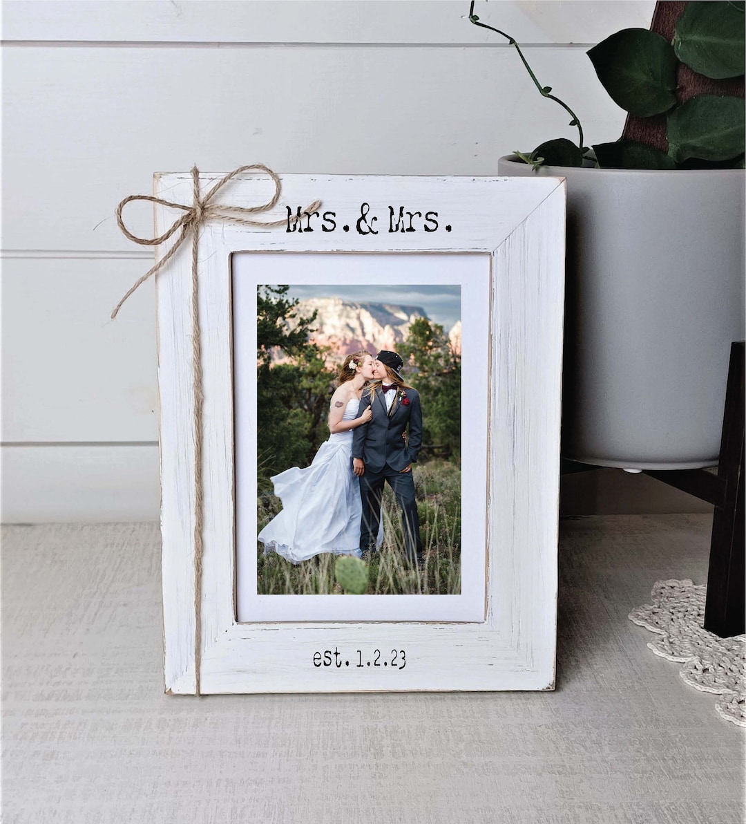Personalized Mrs. & Mrs. Wedding Picture Frame, Personalized ...