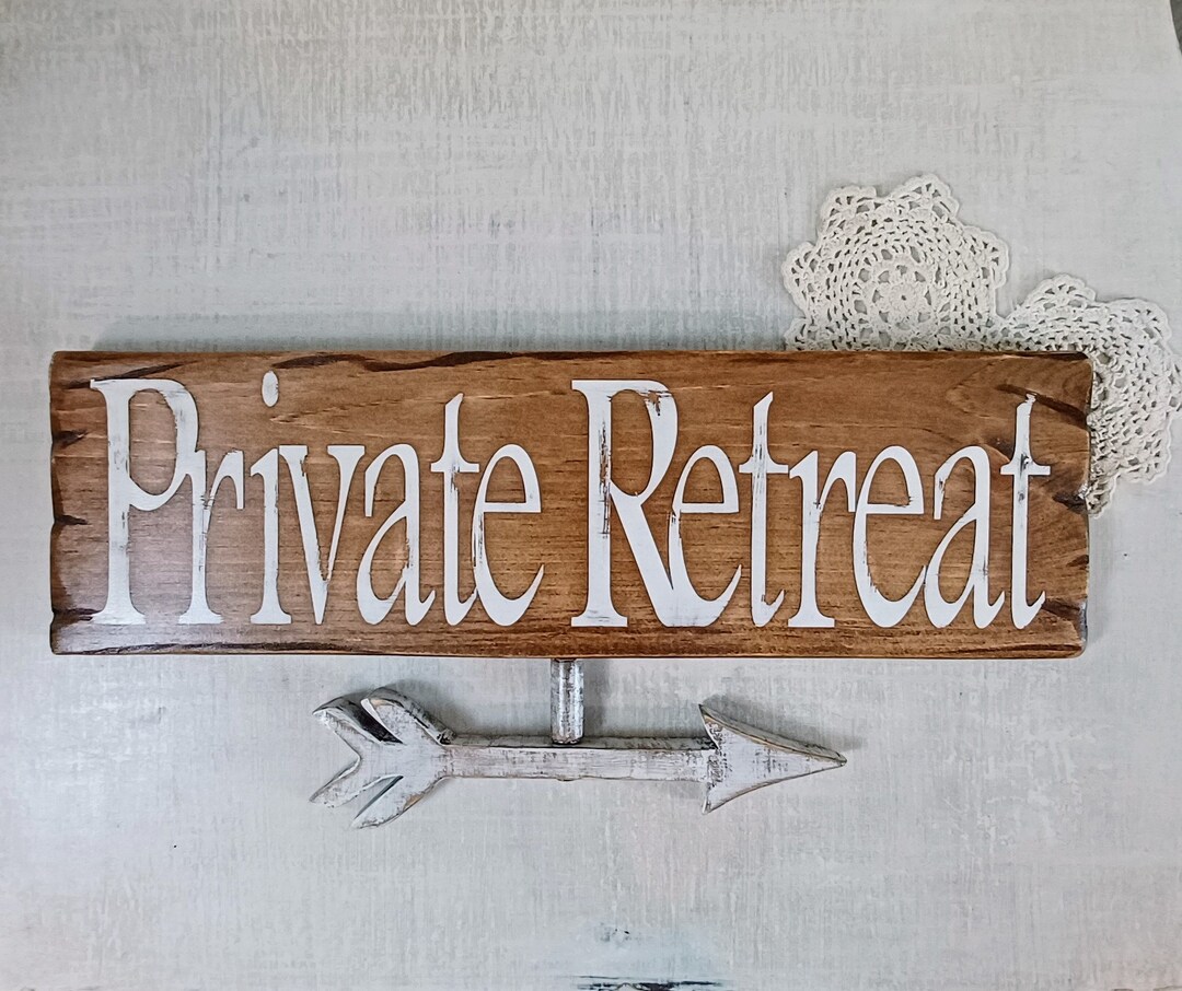 Private Retreat Sign, Personalized Signs With Arrow, Arrow Signs ...