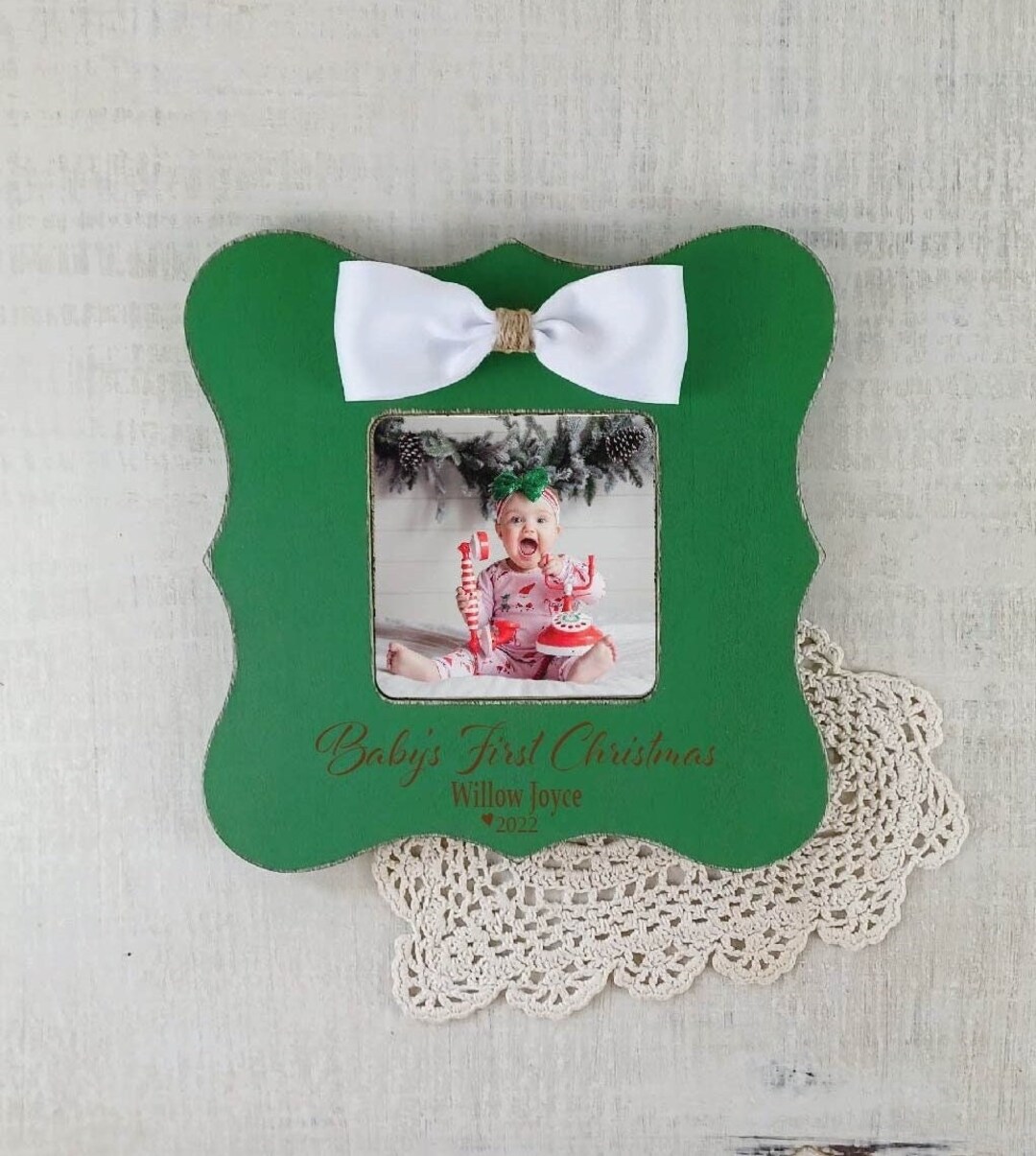 Baby's First Christmas Frame, Engraved Personalized Picture Frames ...