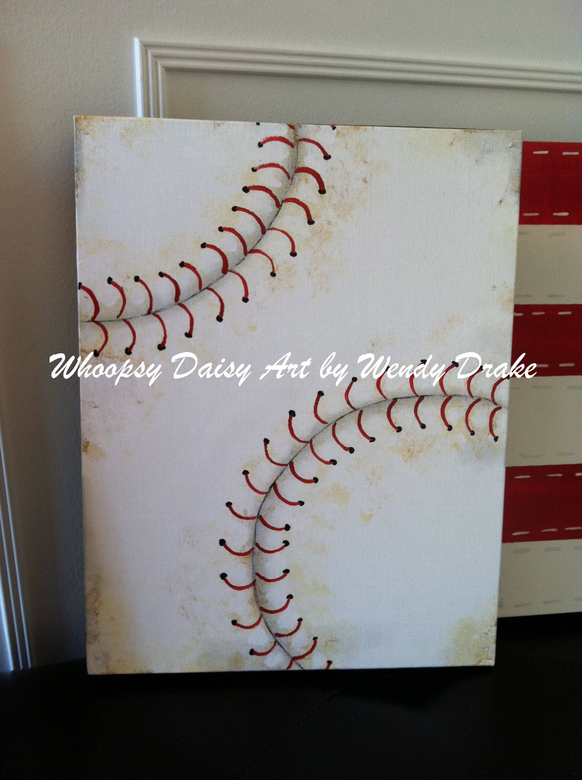 Baseball Nursery Wall Art / Sports Nursery Decor / Red White | Etsy