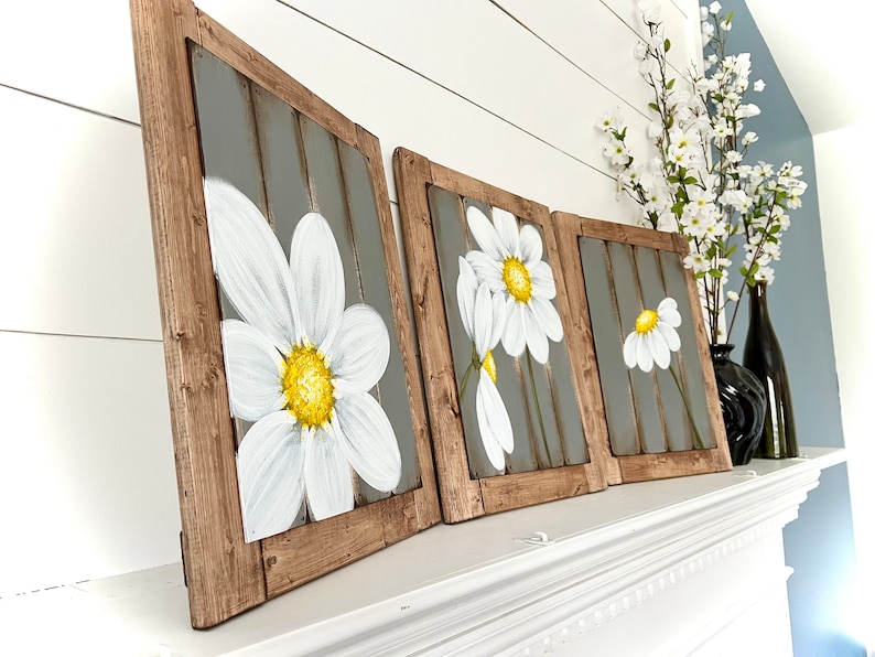 Daisy Artwork Farmhouse Decor Rustic Country Daisy Art - Etsy