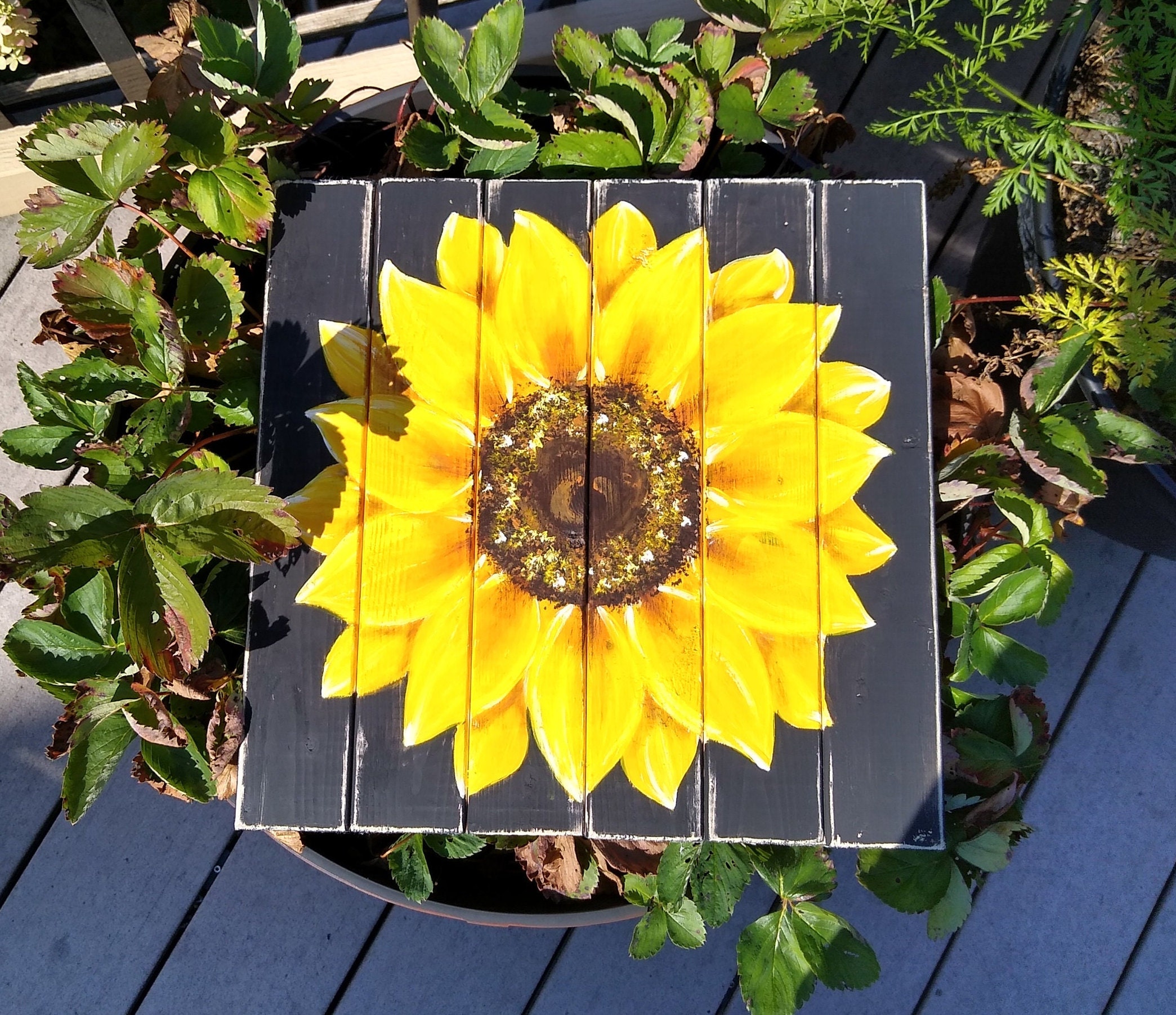 Hand-painted Sunflower on Wood-sunflower Gift-housewarming | Etsy