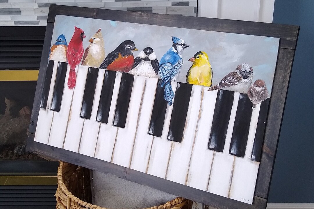 Piano Wall Art, Bird Art, Bird Art Framed, Original Bird Art, Michigan ...
