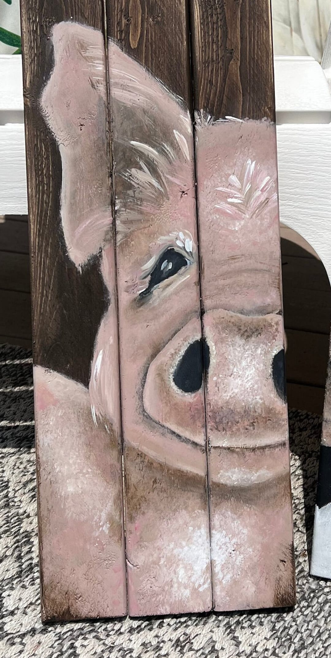 Pig Painting on Wood, Pig Kitchen Decor, Farmhouse Pig Decor, Nursery ...