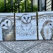Framed Barn Owl Triptych, Original Acrylic Painting on Wood, Rustic ...