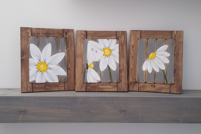 Daisy Art Farmhouse Decor Rustic Country Daisy Artwork | Etsy