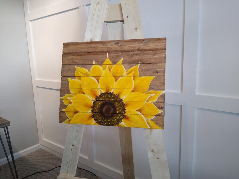 Sunflower Painting on Wood Sunflower Art Sunflower Wood - Etsy