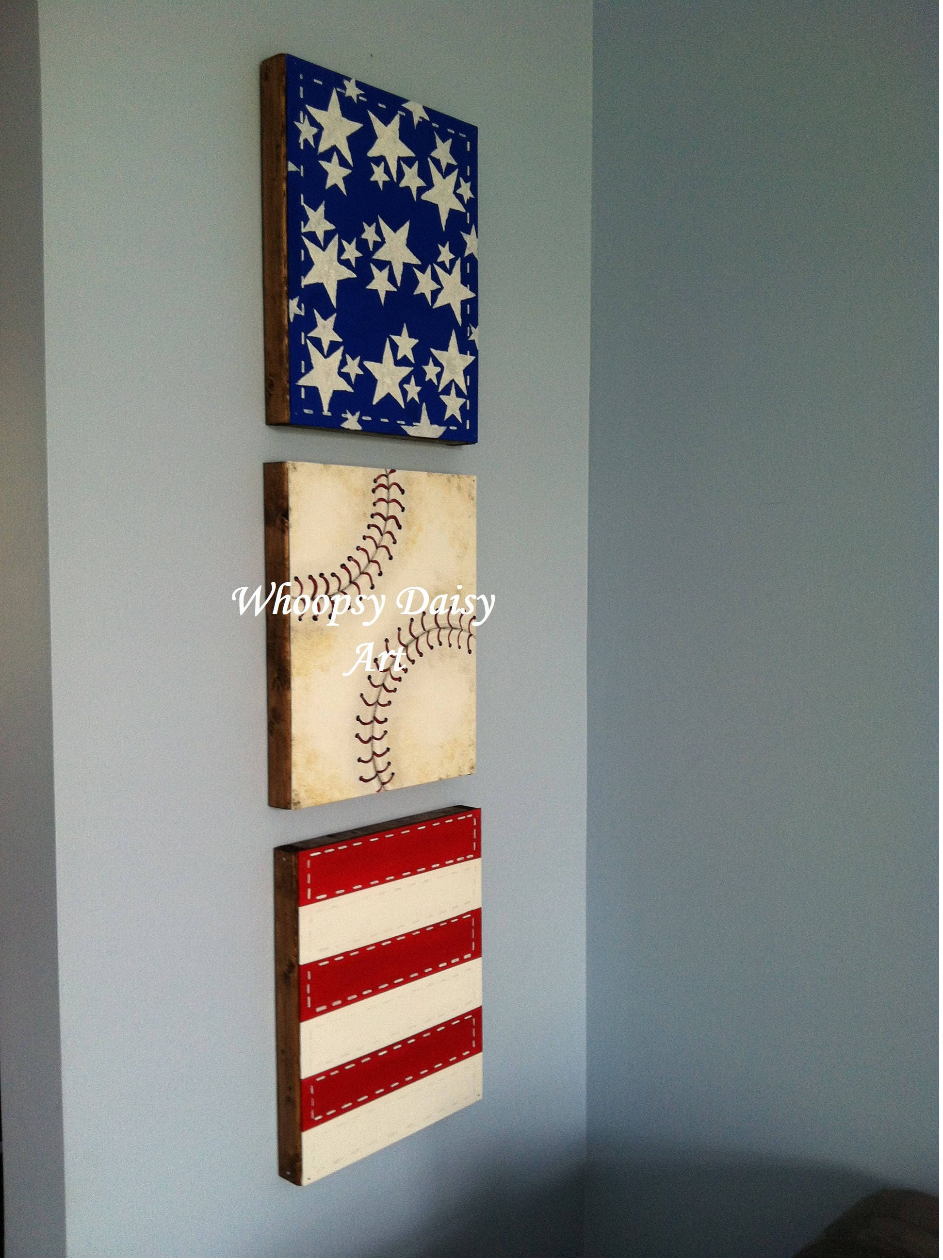 Baseball Nursery Wall Art / Sports Nursery Decor / Red White | Etsy