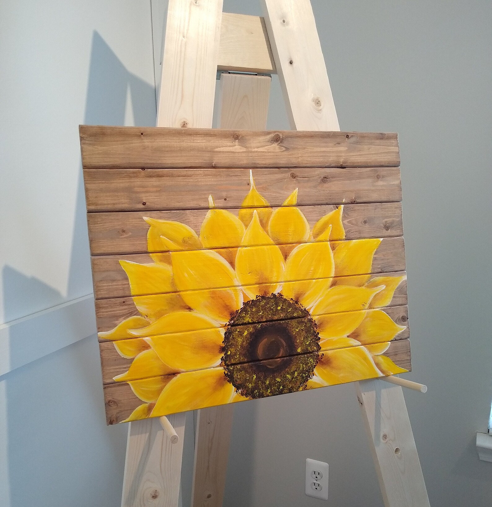 Sunflower Painting on Wood, Sunflower Art, Sunflower Wood Sign ...