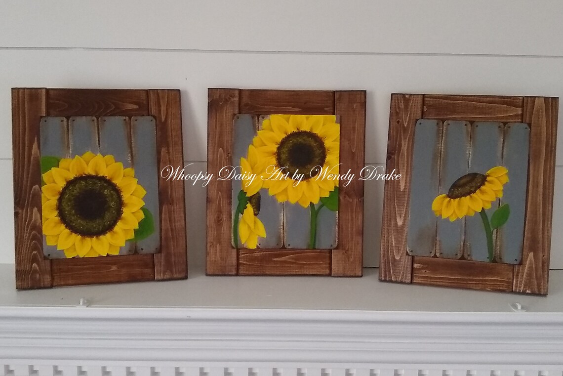 Sunflower Farmhouse Decor / Handpainted Sunflowers / Sunflower | Etsy