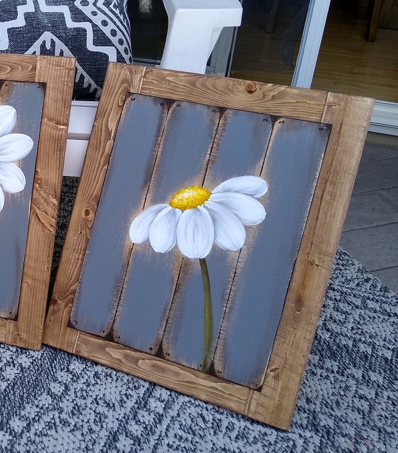 Daisy Artwork Farmhouse Decor Rustic Country Daisy Art - Etsy