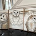 Framed Barn Owl Triptych, Original Acrylic Painting on Wood, Rustic ...