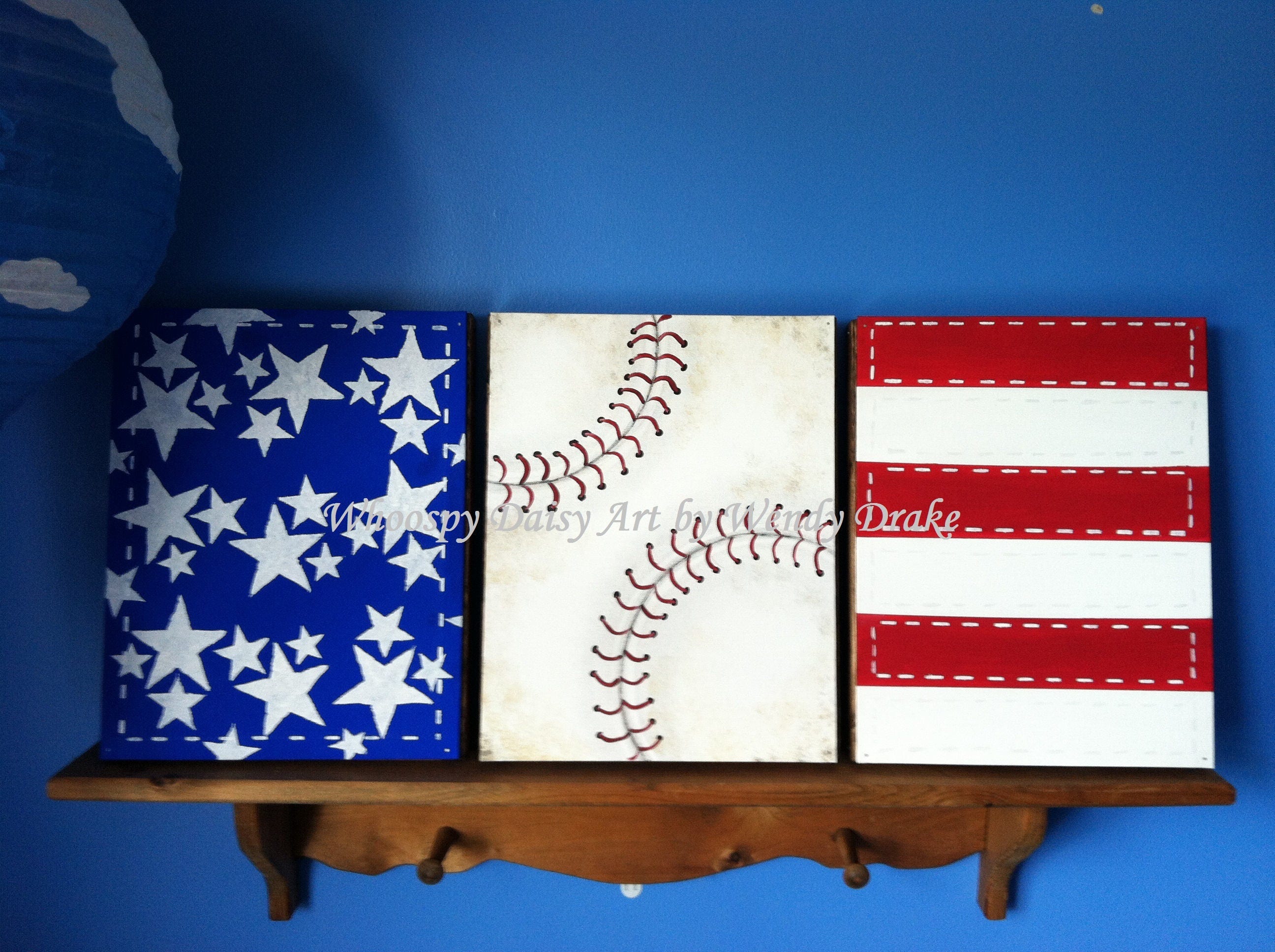 Baseball Nursery Wall Art / Sports Nursery Decor / Red White | Etsy