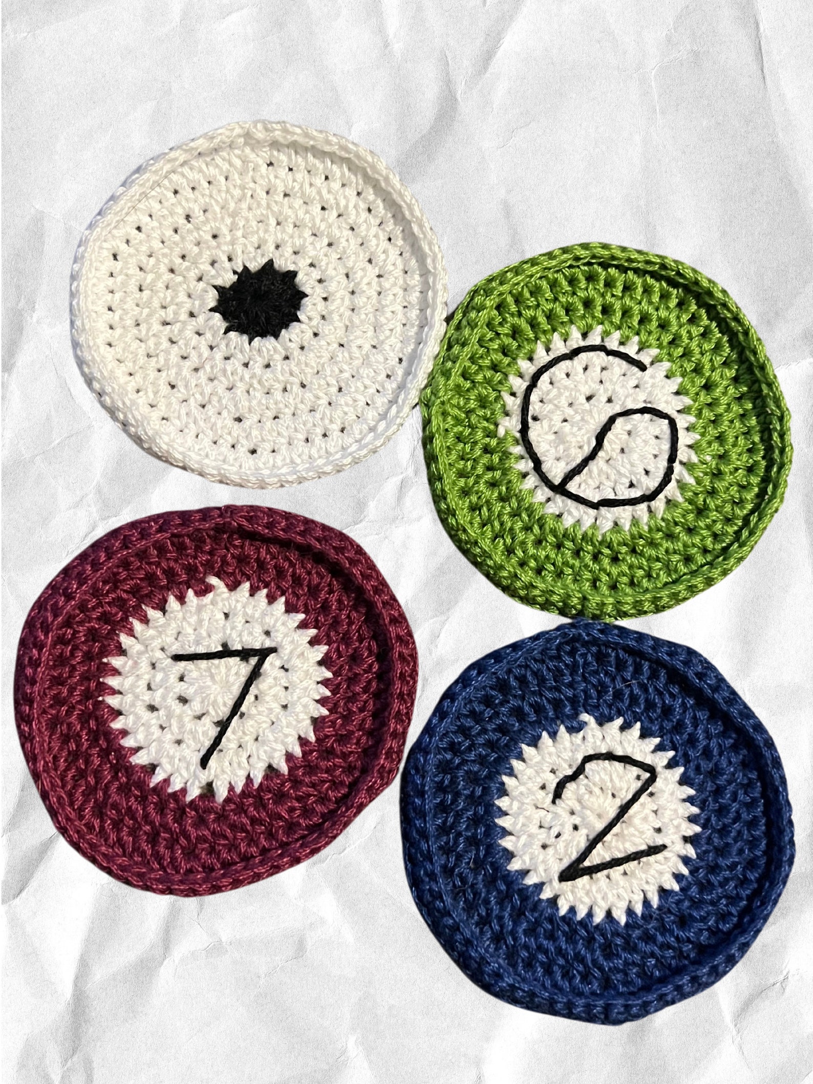 Billiard Ball Coasters Crochet Pattern Pool Ball Crochet Coaster ...