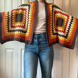 Foliage Shawl Crochet Shawl 70s Retro Crochet Wrap Vintage Inspired ...