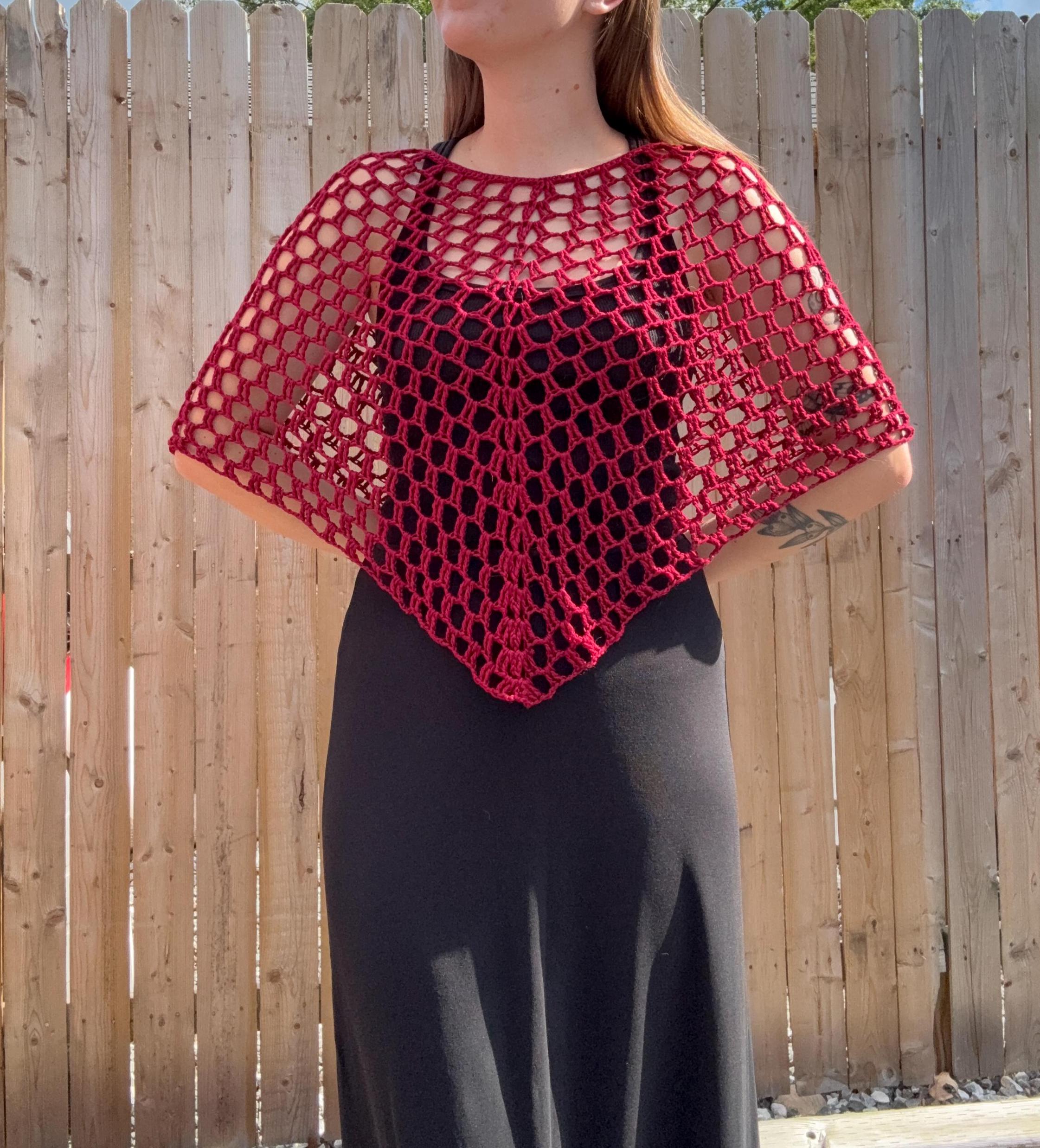 Easy Crochet Poncho Pattern, Beginner Crochet Pattern, Mesh Poncho ...