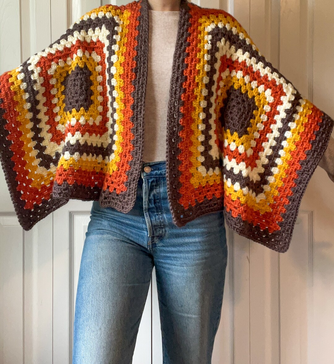 Handmade Crochet Shawl Wrap Autumn Colors Cape - Etsy