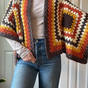 Foliage Shawl Crochet Shawl 70s Retro Crochet Wrap Vintage Inspired ...