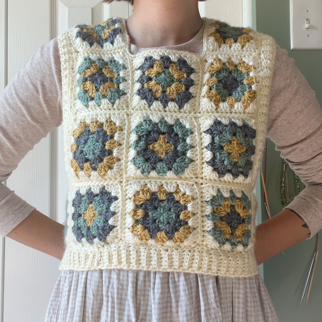 Crochet Sweater Vest Pattern Granny Square Vest Pattern Beginner ...