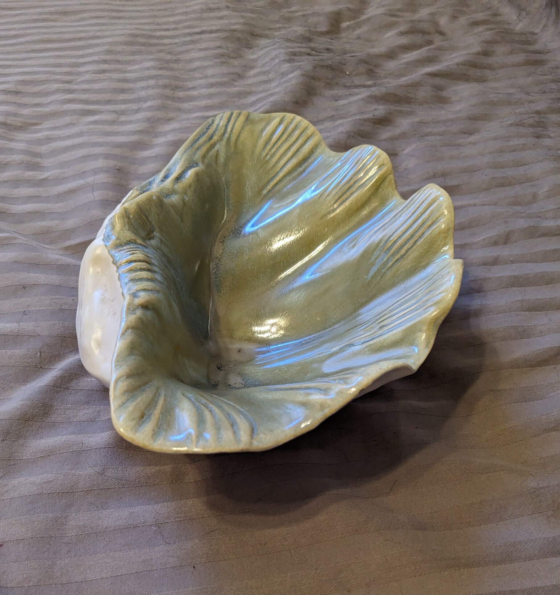 Handmade Glazed Pottery Shell Dish Signed by Artist Feb 22, 63 - Etsy