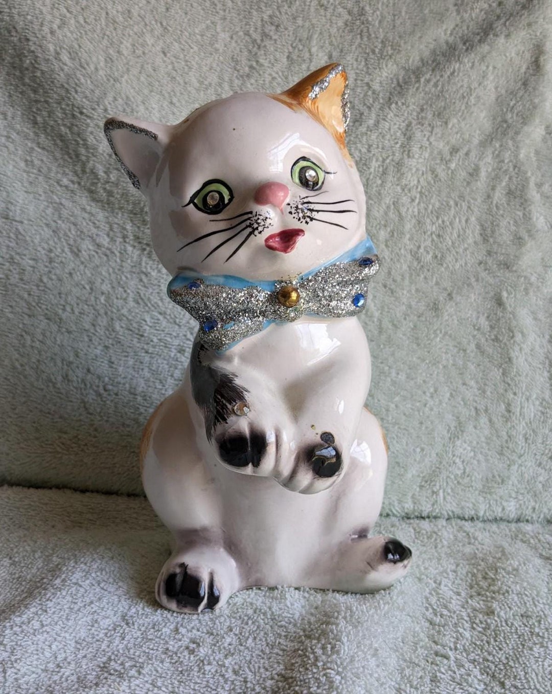 1960s Porcelain Calico Cat Coin Bank - Etsy
