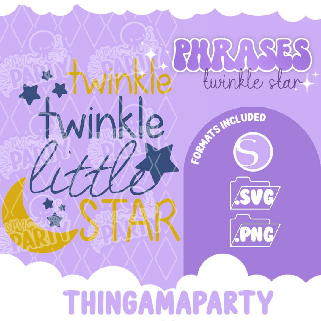 Twinkle Twinkle Little Star SVG, Cut File for Silhouette and Cricut - Etsy