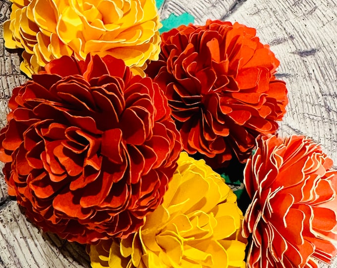 Cempasuchil, Marigold Mini 2” Paper Flowers, Ofrenda, Dia De Los ...