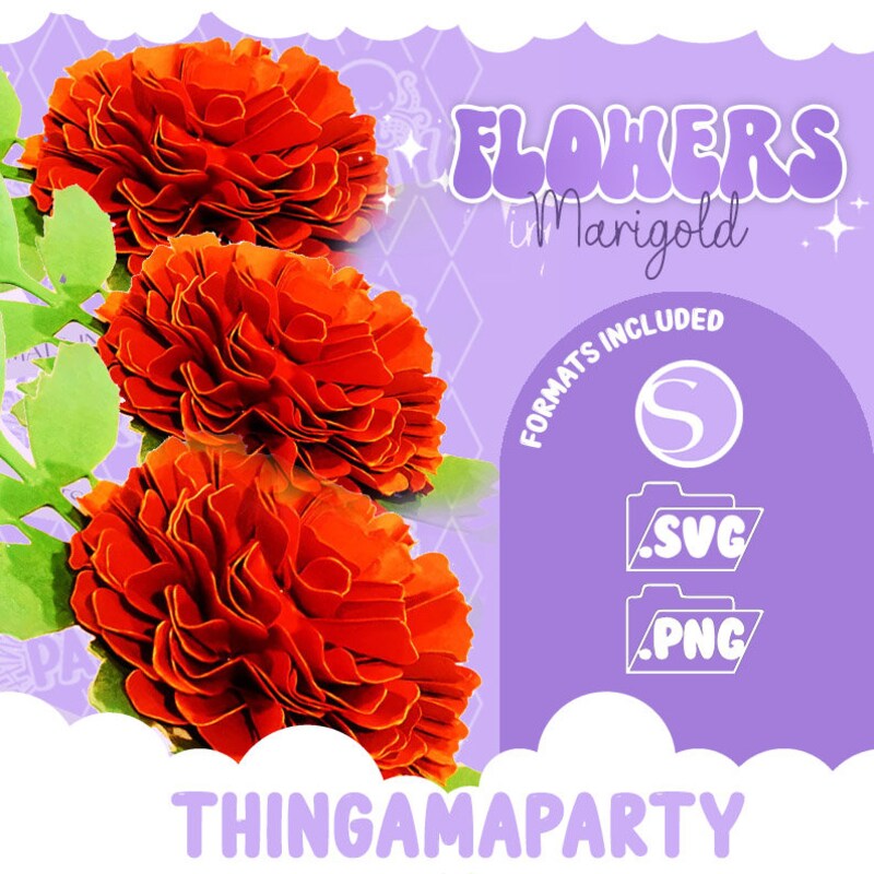 Marigold Flower Template Svg - Etsy