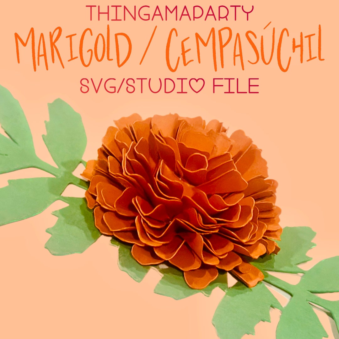 Marigold Cempasuchil Paper Flower SVG Template - Etsy