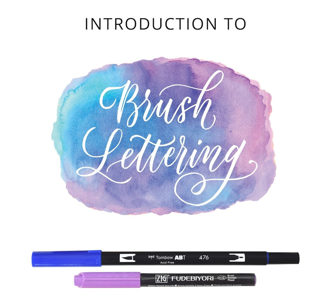 Brush Lettering Workbook instant Download Intro to Brush - Etsy