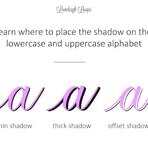 Shadow Lettering Cheat Sheet - Etsy