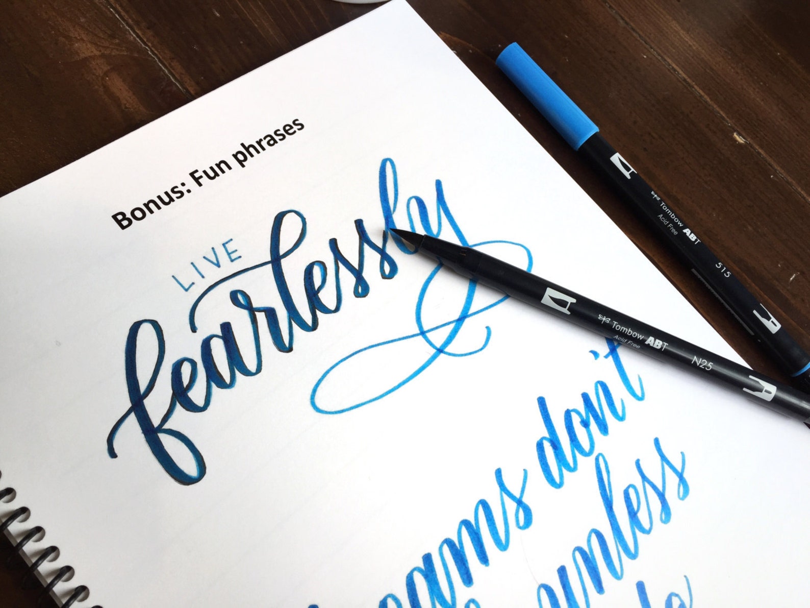 Brush Lettering Workbook (instant Download) - Intro to Brush Pen ...