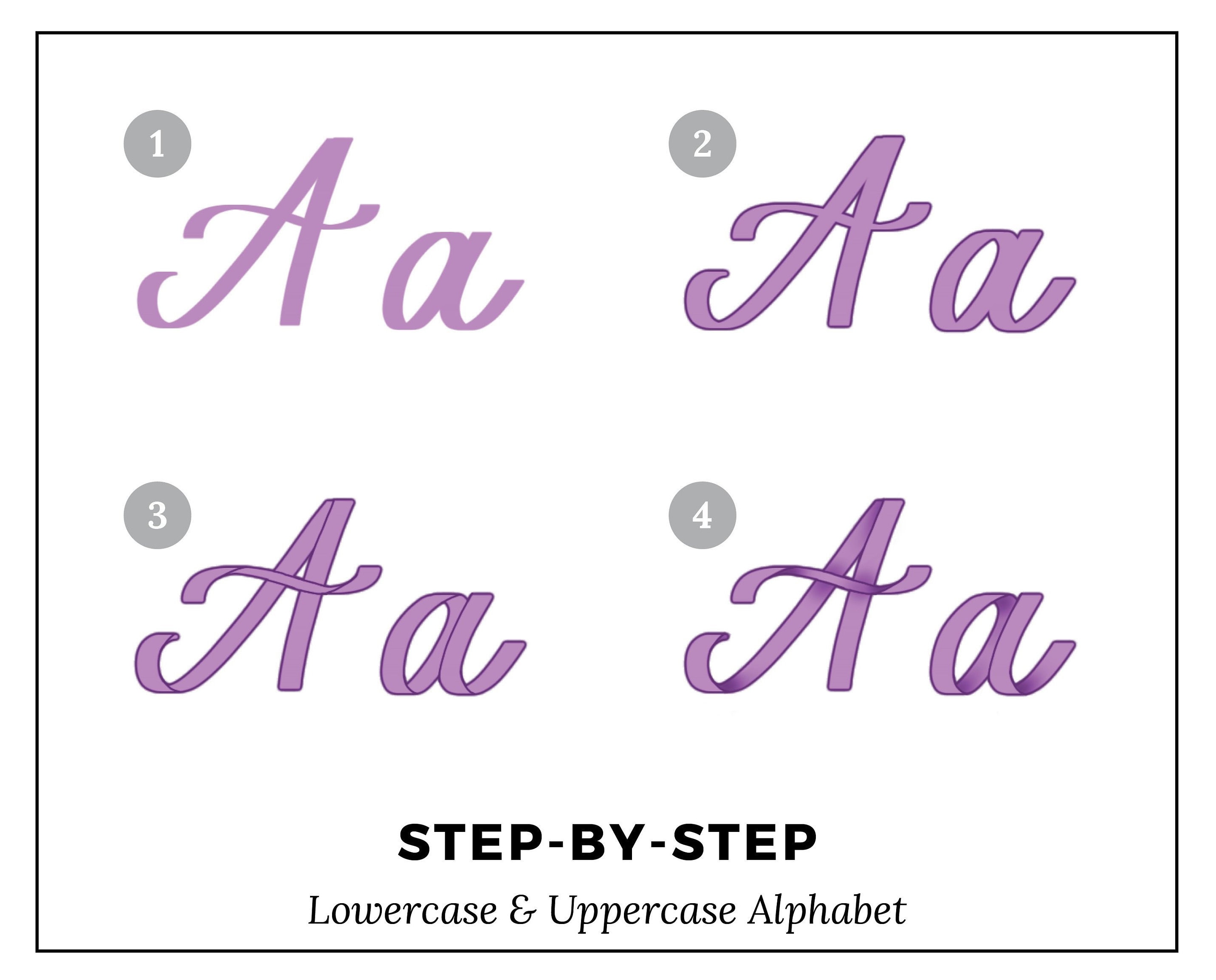 Ribbon Alphabet Lettering Workbook Instant Download PDF - Etsy