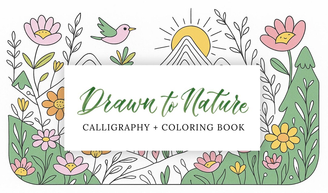 Drawn to Nature Calligraphy + Coloring Book - Etsy