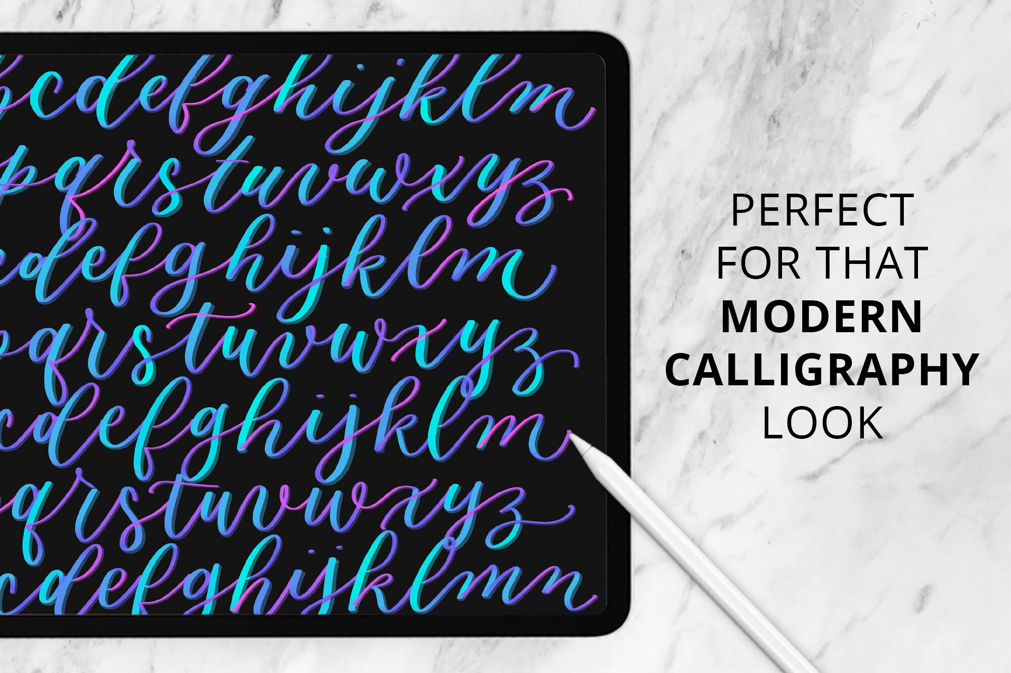 Colorful Shadow Calligraphy Procreate Brush - Etsy