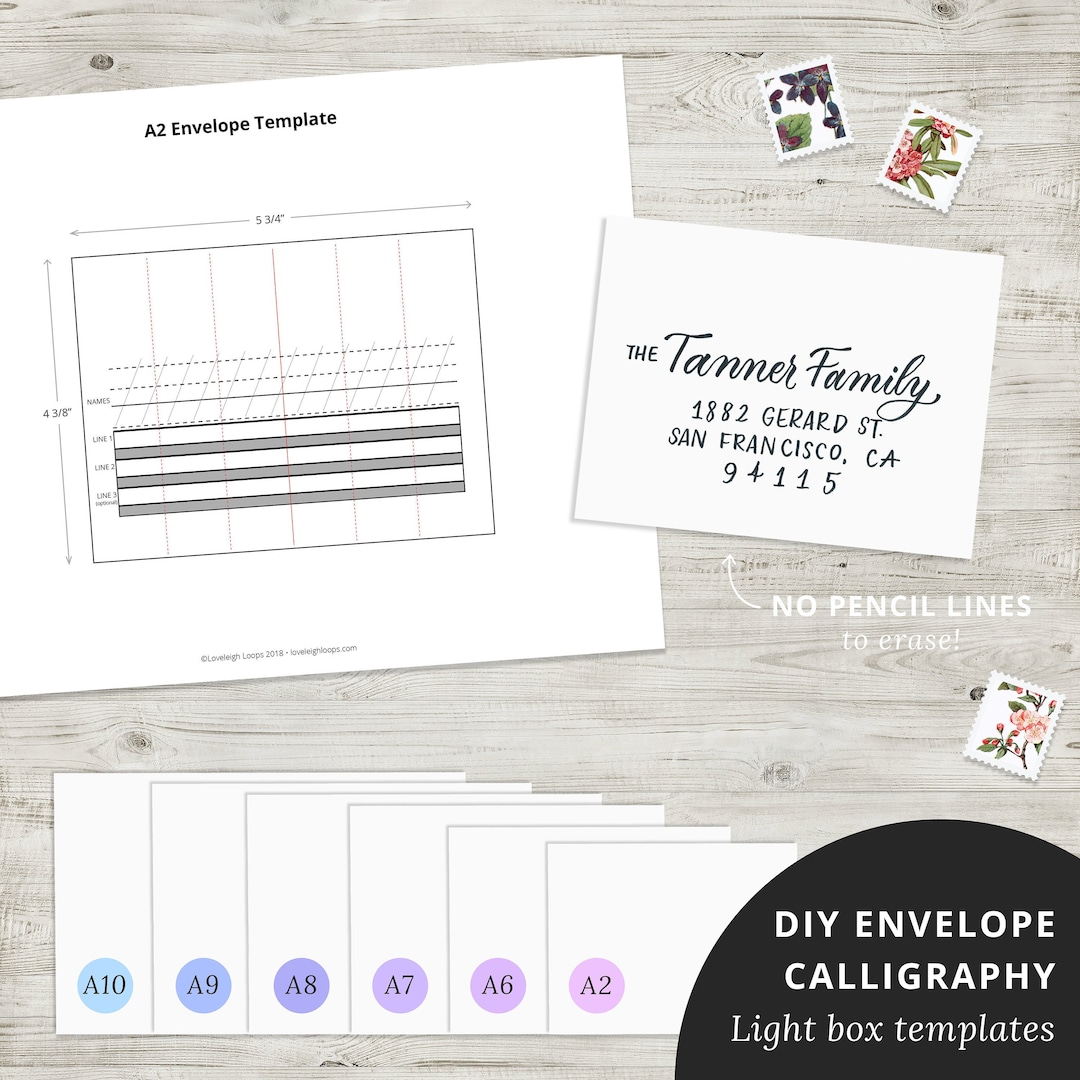 Envelope Addressing Templates for DIY Calligraphy - Etsy