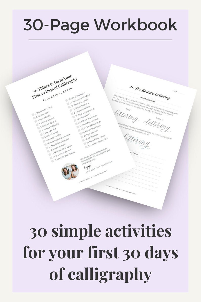 30 Things to Do in Your First 30 Days of Calligraphy (activity Workbook ...