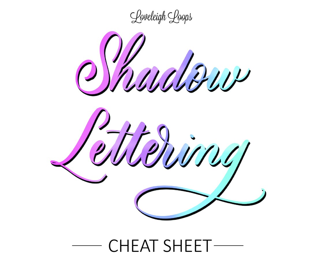 Shadow Lettering Cheat Sheet - Etsy