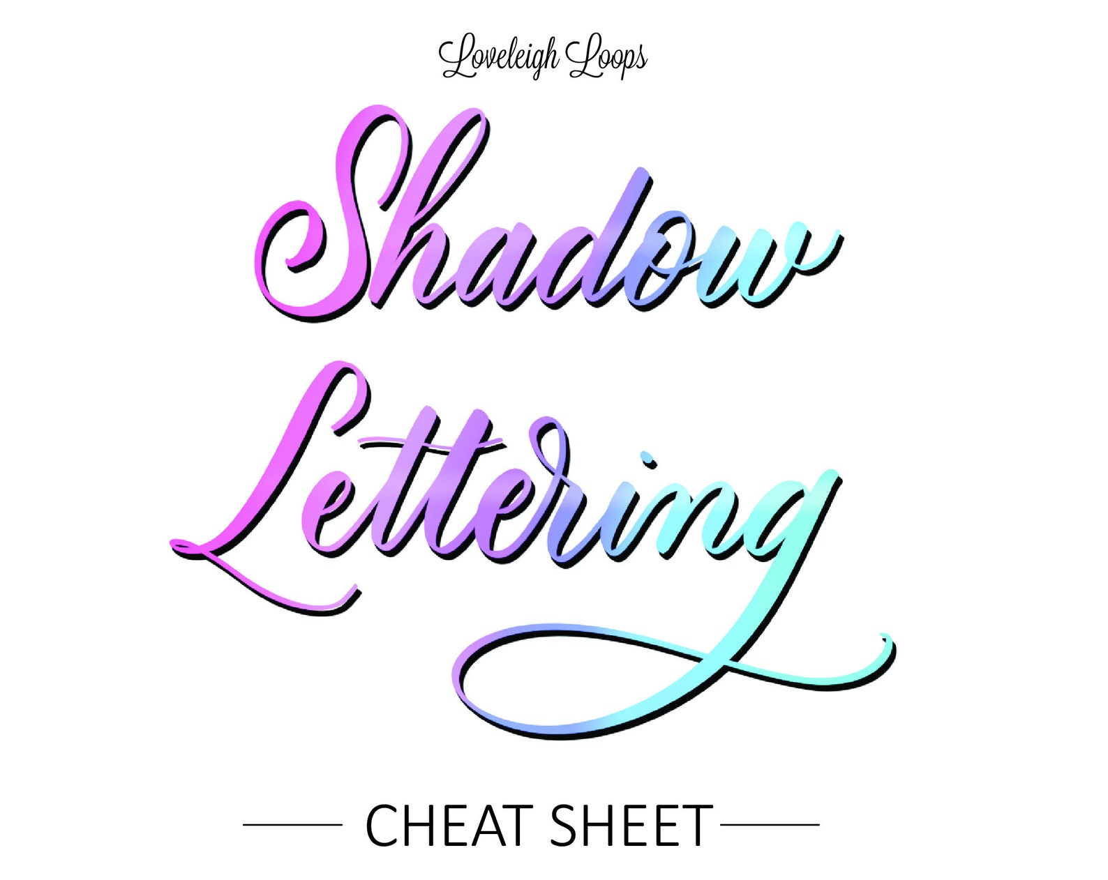 Shadow Lettering Cheat Sheet | Etsy